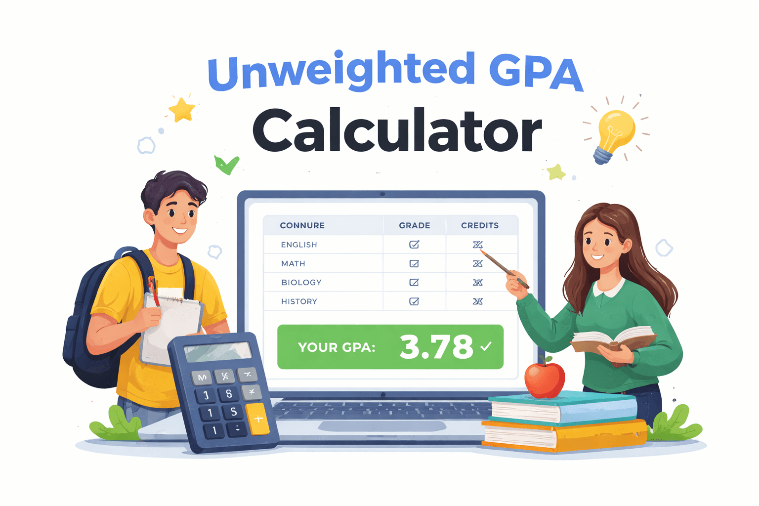 Unweighted GPA Calculator (4.0 Scale) – Calculate Your GPA